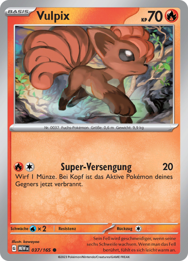 Vulpix 037/165 - Wert, Bild & Seltenheit | Pokemonkarte.de