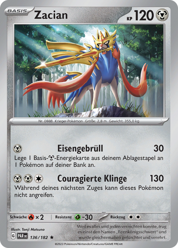 Zacian 136/182 - Wert, Bild & Seltenheit | Pokemonkarte.de