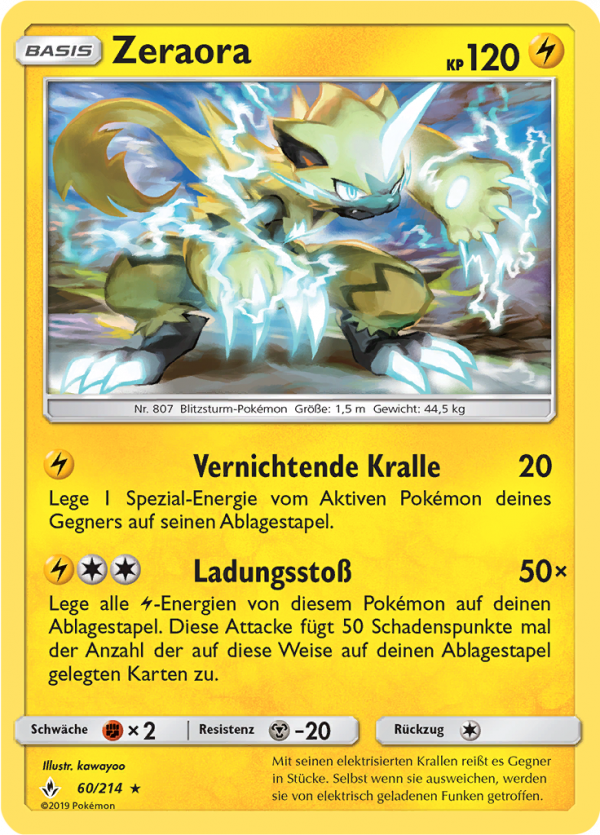 Zeraora 60/214 - Wert, Bild & Seltenheit | Pokemonkarte.de